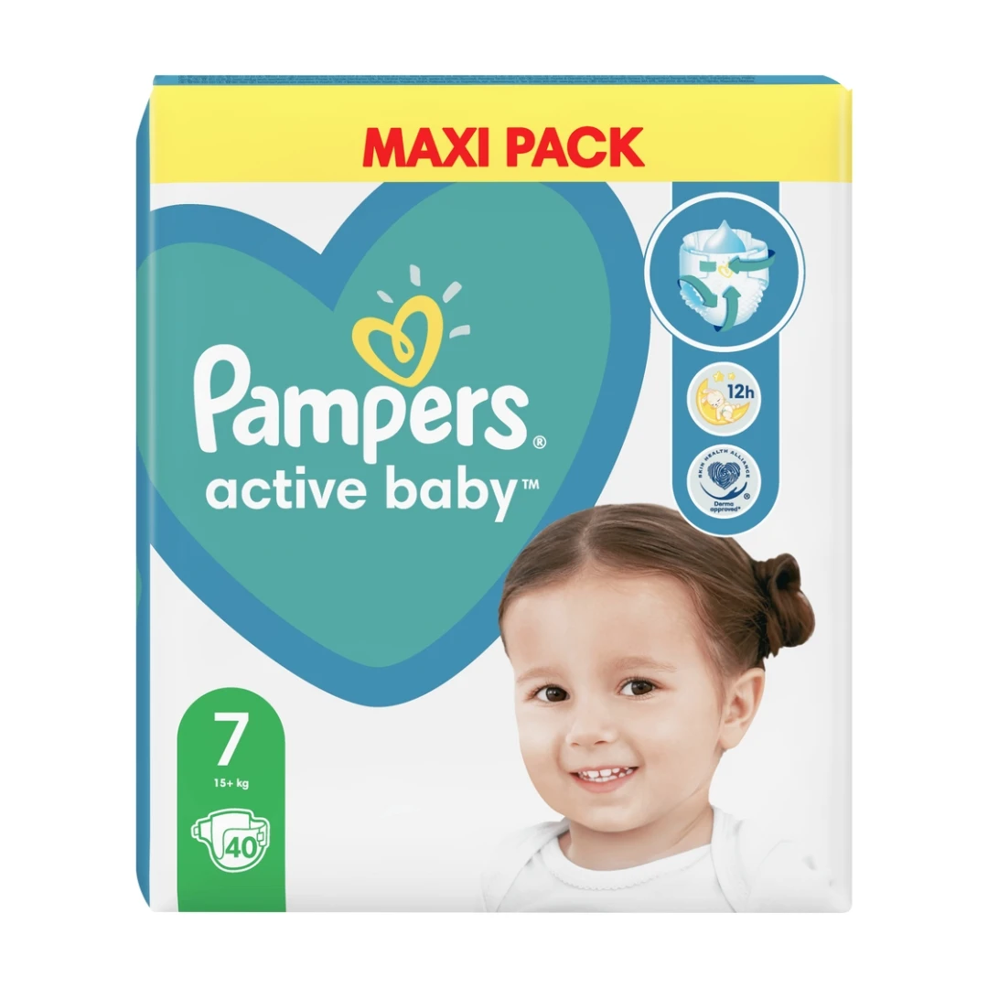 Pampers® ACTIVE BABY 7 Pelene Extra Large 40 Komada; 15+ kg