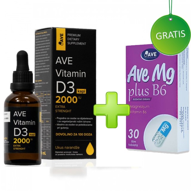 AVE VITAMIN D3 KAPI 2000 IU + AVE MAG PLUS B6