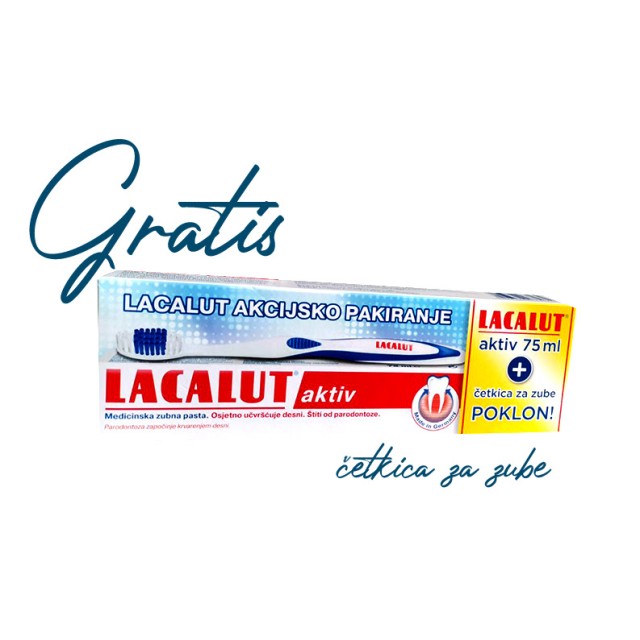 LACALUT AKTIV PASTA ZA ZUBE PLUS PLAVA ČETKICA GRATIS