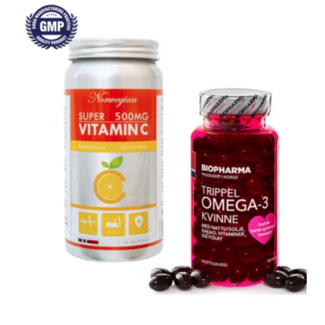 IMUNO SET AKCIJA Omega-3 kapsule za žene + vitamin C