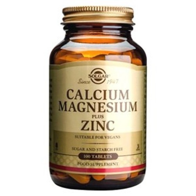 SOLGAR CALCIUM MAGNESIUM PLUS ZINC