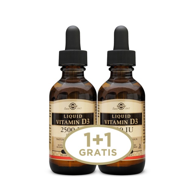 SOLGAR VITAMIN D3 RASTVOR 1+1 GRATIS