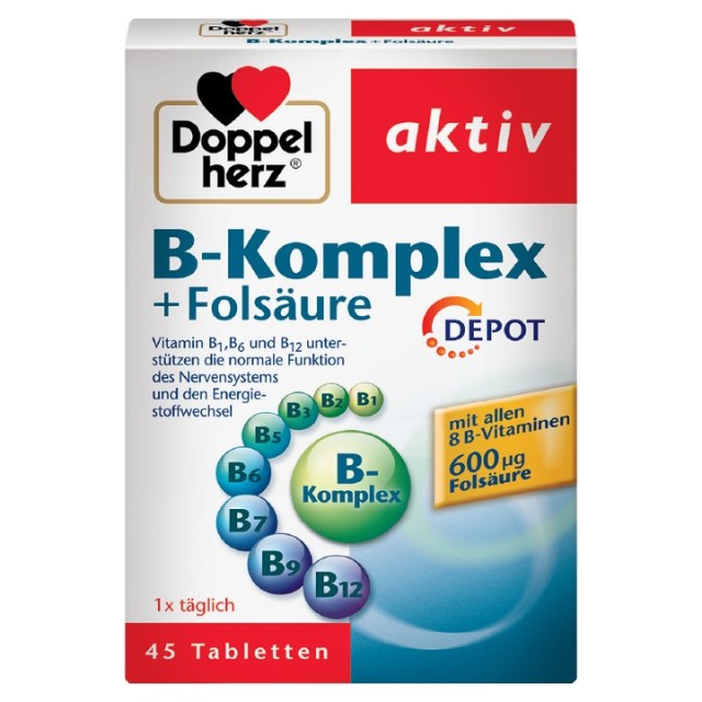 DOPPELHERZ AKTIV B-COMLEX + FOLNA KISELINA - Preparat za normalno funkcionisanje nervnog i imunog sistema