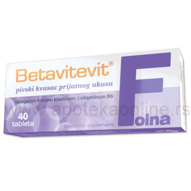 BETAVITEVIT PIVSKI KVASAC OBOGAĆEN FOLNOM KISELINOM I VITAMINOM B6 TABLETE