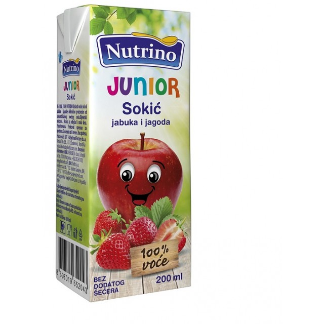 NUTRINO JUNIOR SOKIĆ JABUKA I JAGODA 200ML