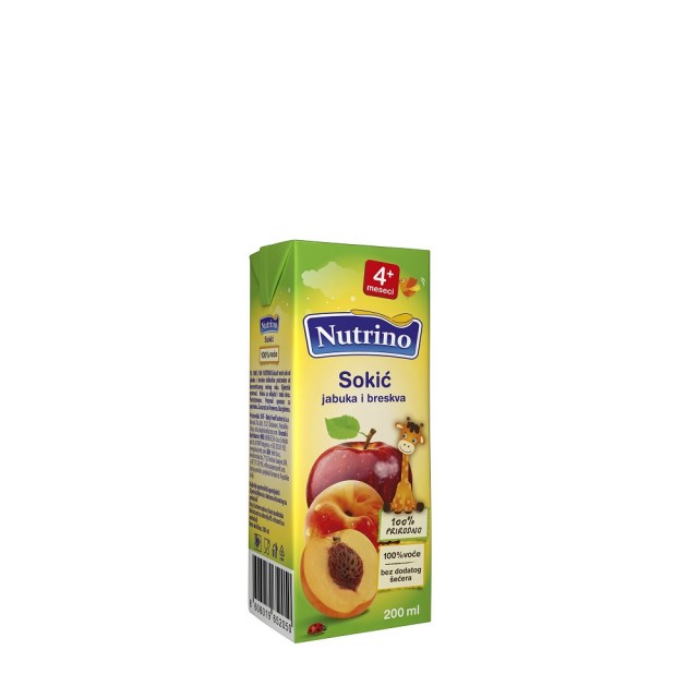 NUTRINO SOKIĆ JABUKA I BRESKVA 200ML