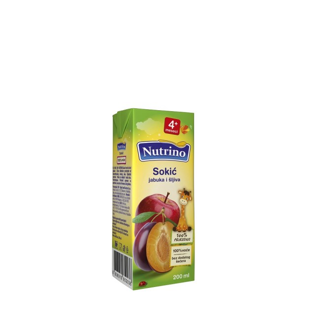 NUTRINO SOKIĆ JABUKA I ŠLJIVA 200ML