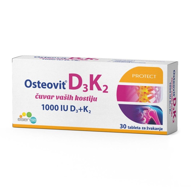 OSTEOVIT D3 1000IU + K2 30 TABLETA ZA ŽVAKANJE