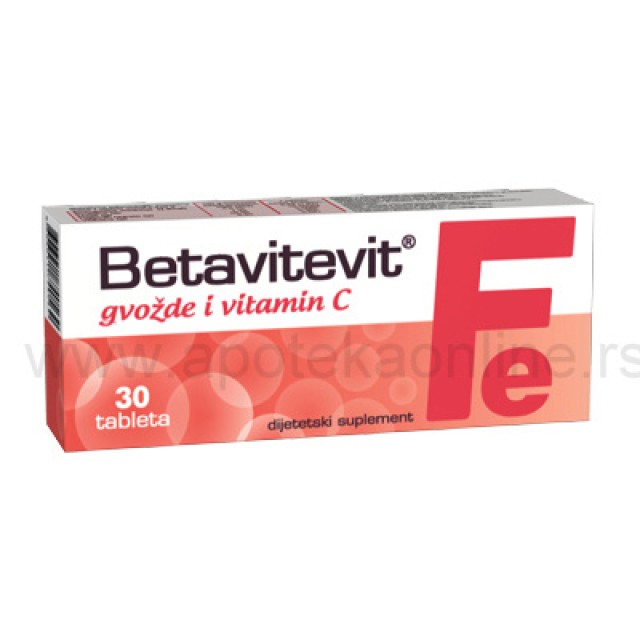 BETAVITEVIT GVOŽĐE SA VITAMINOM C TABLETE