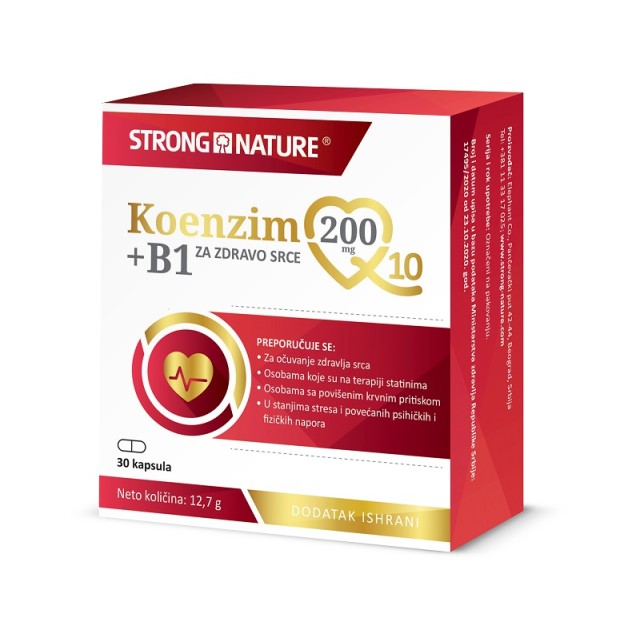 STRONG NATURE KOENZIM Q10 200 MG+B1, 30 KAPSULA