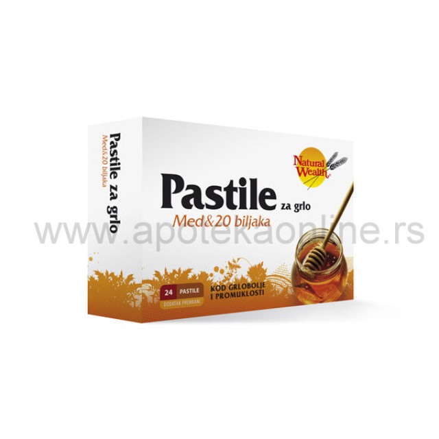 PASTILE ZA GRLO - MED & 20 BILJAKA