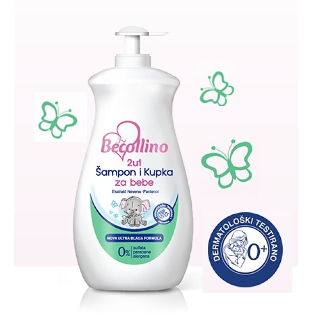 BECOLLINO ŠAMPON I KUPKA ZA BEBE 2 U 1 400ml