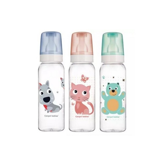 CANPOL BABY FLAŠICA - HAPPY ANIMALS (PLAVA) 250ML