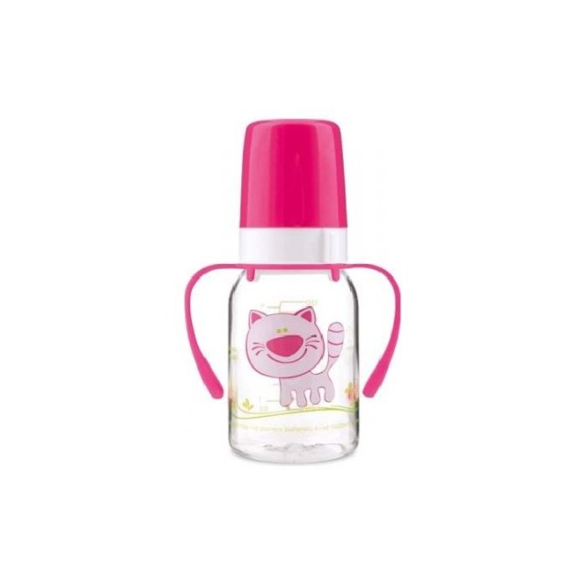 CANPOL BABY FLAŠICA ANIMALS SA DRŠKOM - ROZE 120ML