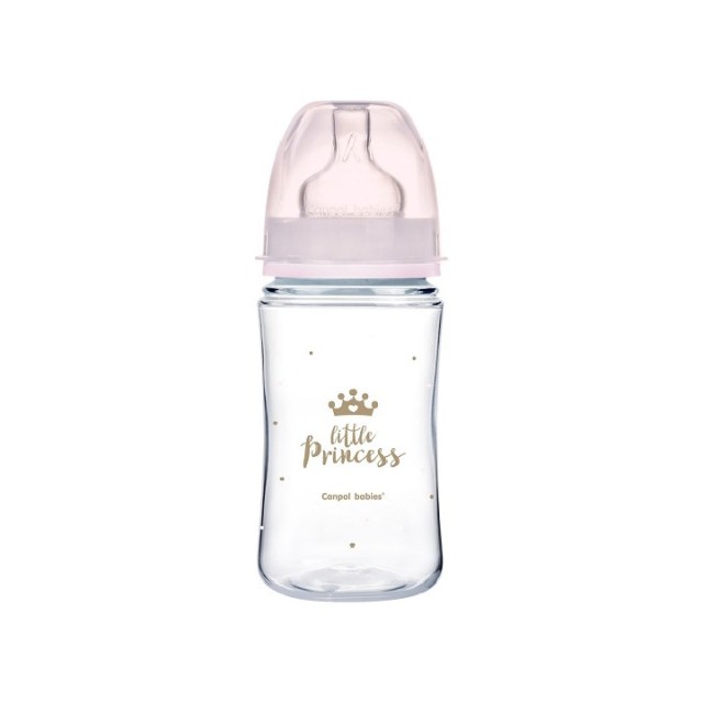 CANPOL BABY FLAŠICA ŠIROKI VRAT - ROYAL BABY PINK 240ML