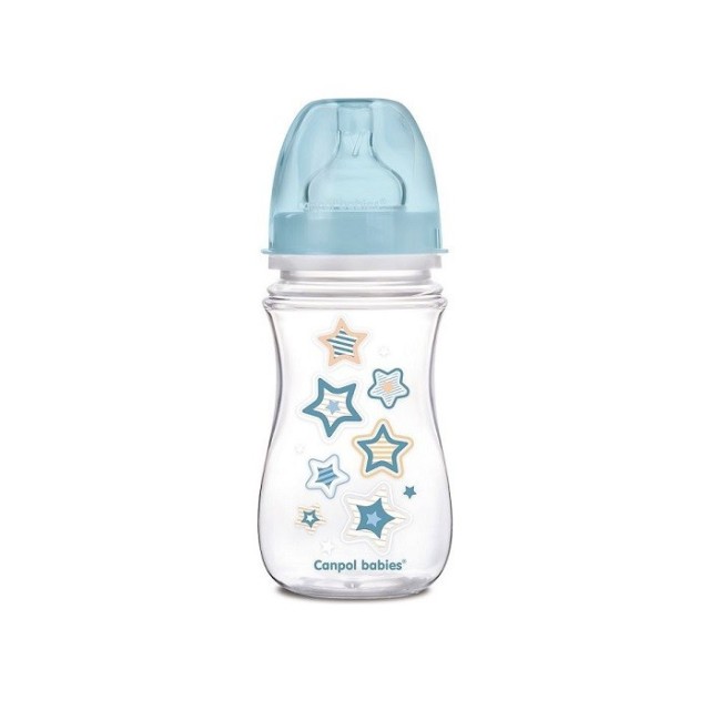 CANPOL BABY FLAŠICA ŠIROKI VRAT ANTIKOLIK EASY START - NEWBORN BABY BLUE 240ML