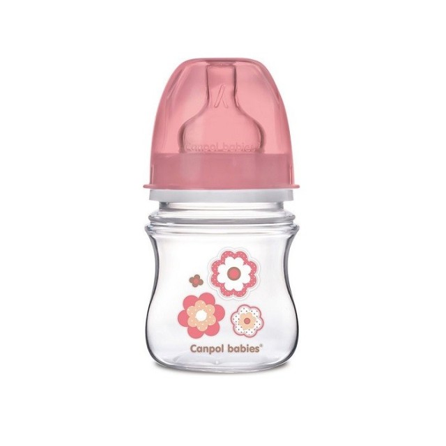 CANPOL BABY FLAŠICA ŠIROKI VRAT ANTIKOLIK EASY START - NEWBORN BABY PINK 120ML