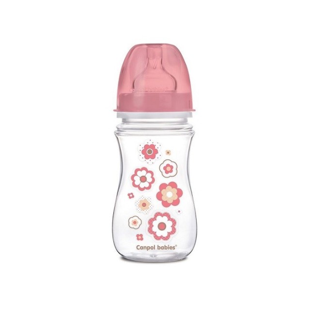 CANPOL BABY FLAŠICA ŠIROKI VRAT ANTIKOLIK EASY START - NEWBORN BABY PINK 240ML