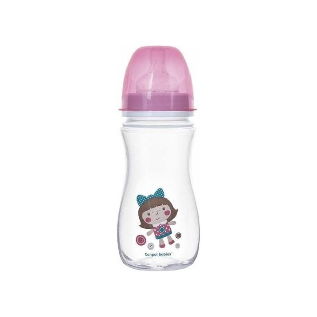 CANPOL BABY FLAŠICA ŠIROKI VRAT ANTIKOLIK EASY START - TOYS DOLL (ROZE) 300ML