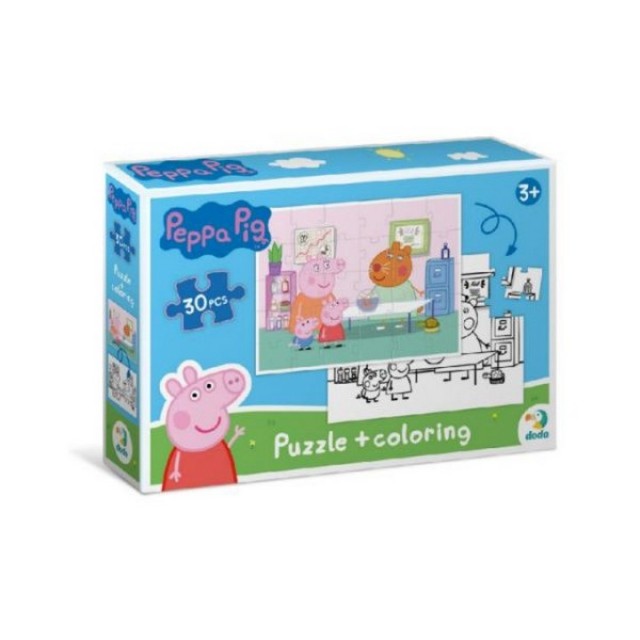 DODO PEPPA PUZZLE PLUS BOJANKA 2U1 PORODICA 30 KOMADA