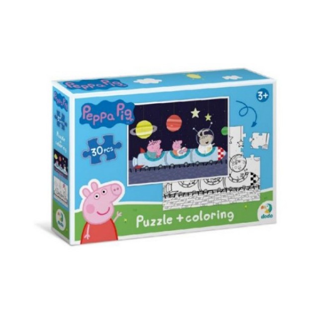 DODO PEPPA PUZZLE PLUS BOJANKA 2U1 SVEMIR 30 KOMADA