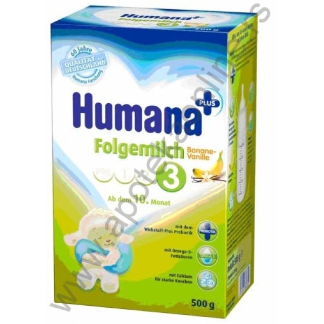 HUMANA MLEKO 3 BANANA 500g, OD 10. MESECA