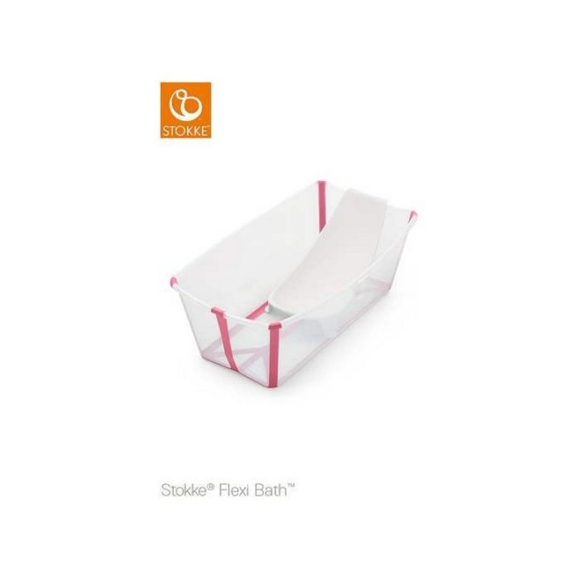 STOKKE FLEXI BATH SET (KADICA NA SKLAPANJE) - TRANSPARENT PINK