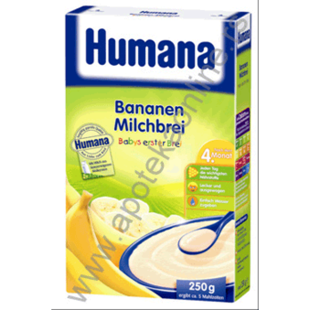 HUMANA MLEČNA KAŠICA SA BANANOM 250g, OD 4. MESECA