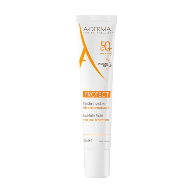 A-DERMA PROTECT NEVIDLJIVI FLUID SPF 50+ 40ML - Preparat za zaštitu od sunca za masnu i mešovitu kožu