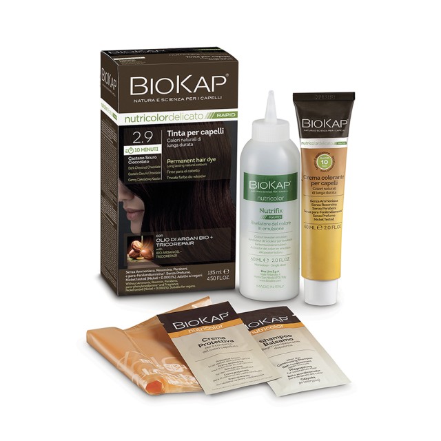 BIOKAP NUTRICOLOR DELICATO RAPID 2.9 / DARK CHESTNUT-CHOCOLATE