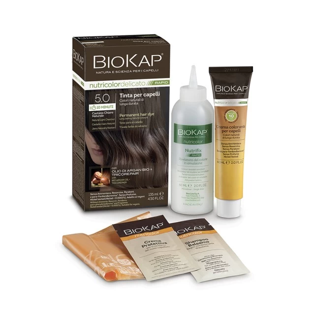 BIOKAP NUTRICOLOR DELICATO RAPID 5.0/NATURAL LIGHT CHESTNUT