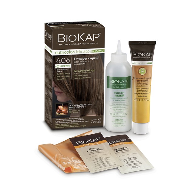 BIOKAP NUTRICOLOR DELICATO RAPID 6.06 / DARK BLOND-HAVANA