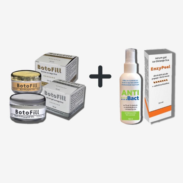 BOTOFILL KREMA I BOTOFILL SERUM GRATIS ENZYPEEL SERUM GEL I SPREJ ZA DEZINFEKCIJU ANTI-BACT