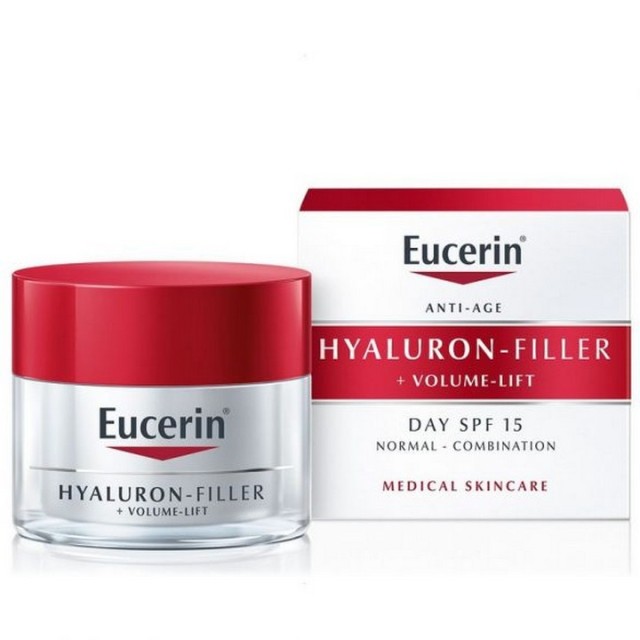 EUCERIN HYALURON-FILLER PLUS VOLUME-LIFT DNEVNA KREMA ZA NORMALNU I MEŠOVITU KOŽU SPF 15