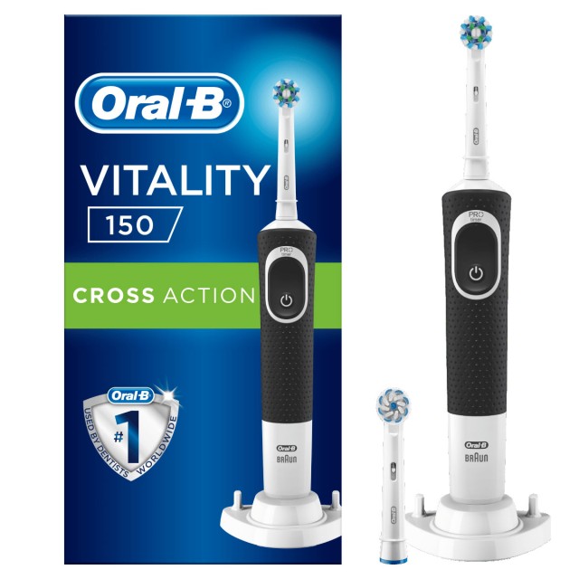 ORAL B D150 VITALITY CROSS ACTION BLACK BOX ELEKTRIČNA ČETKICA ZA ZUBE