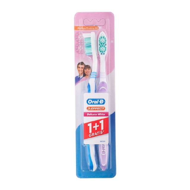 ORAL B DELICATE WHITE 40 MEDUIM ČETKICA ZA ZUBE + 1 GRATIS