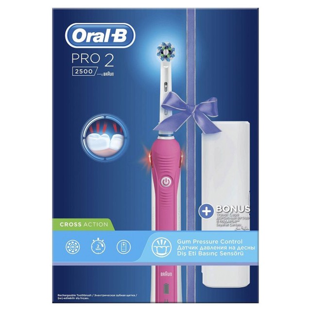 ORAL-B PRO 2500 PINK ELEKTRIČNA ČETKICA ZA ZUBE