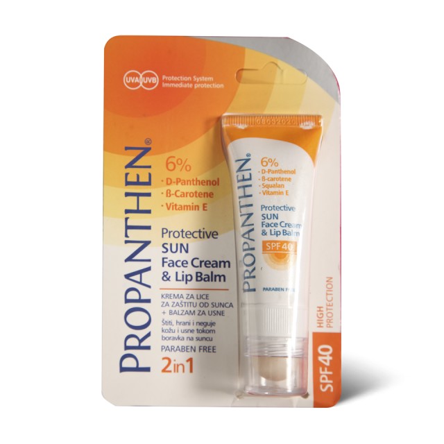 TOP TEN PROPANTHEN SUN FACE KREM SPF 40 I LIP BALM SPF 20