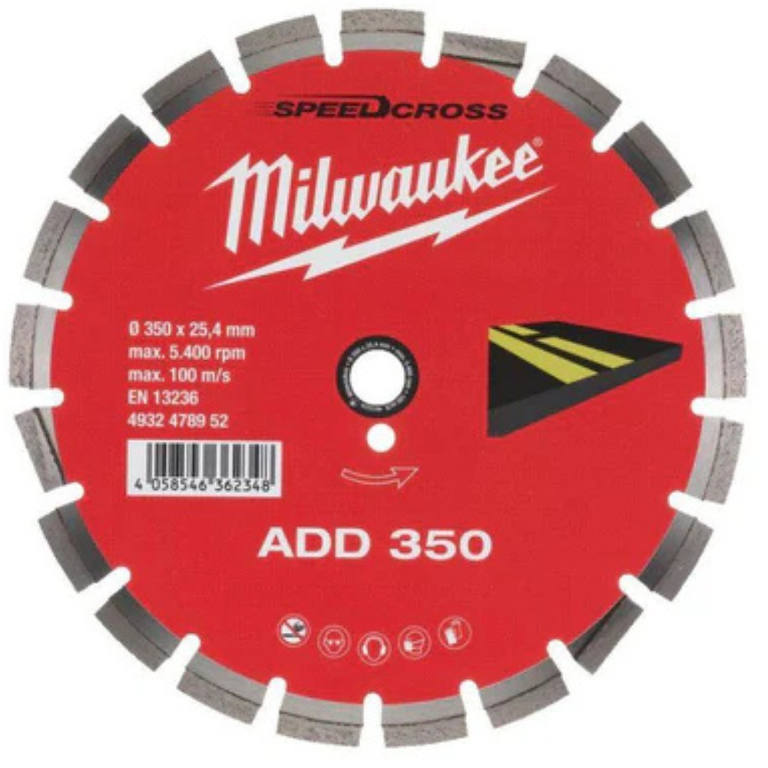 Milwaukee Dijamantski disk za sečenje asfalta, 350 x 25,4 mm, Speedcross, 4932478952