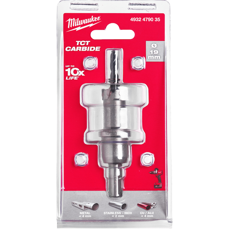 Milwaukee Kruna za rupe sa karbidnim zubima 19 mm, TCT, 4932479035