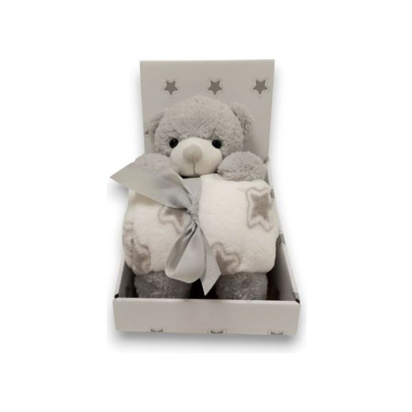 BBO Set Plišana igračka i bebi ćebence Bear Grey 20TB0159-2
