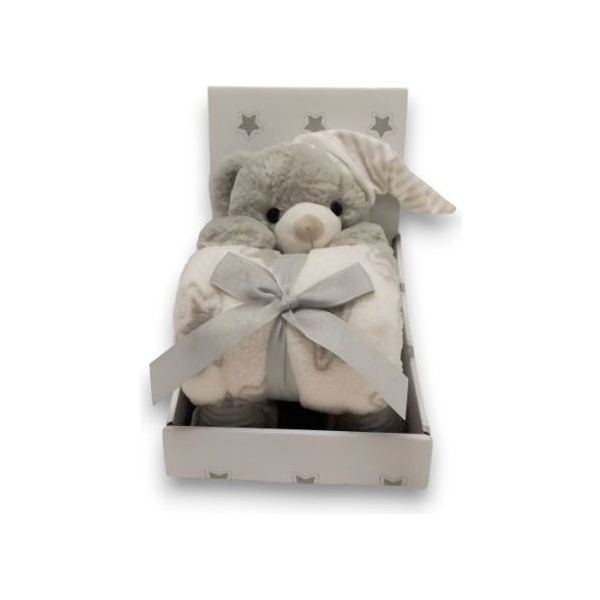BBO Set Plišana igračka i bebi ćebence Sleepy Bear Grey 20TB0170-2