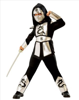 Srebrni Ninja, nindža zmaj, ratnik samuraj kostim