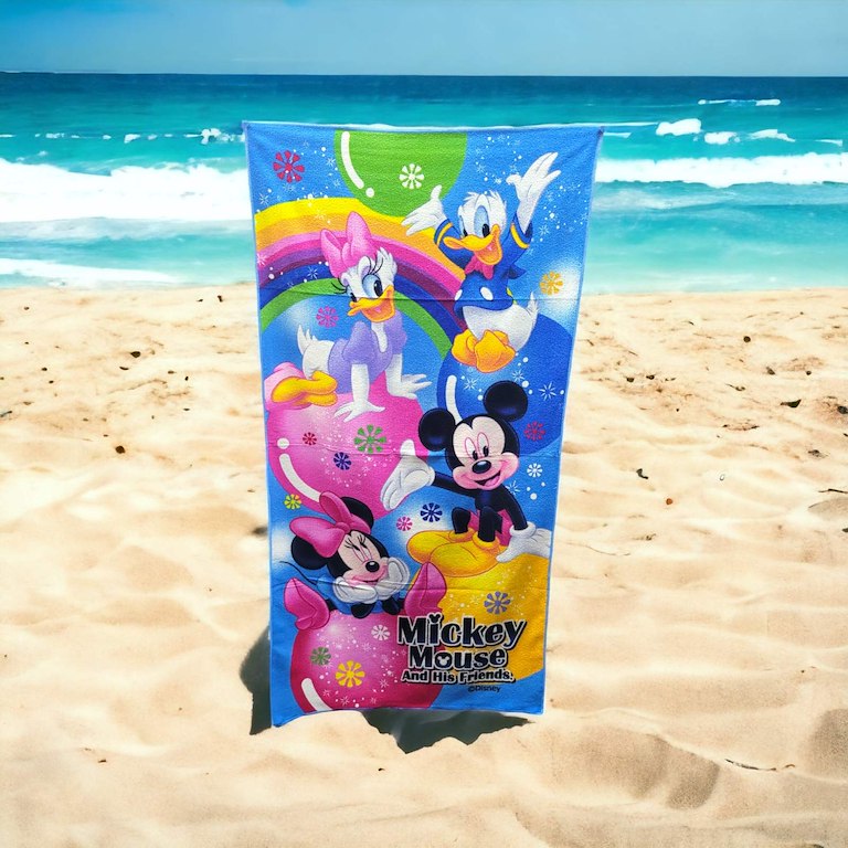 Dečiji peškir za plažu – Miki, Mini, Paja i Pata – 70×140