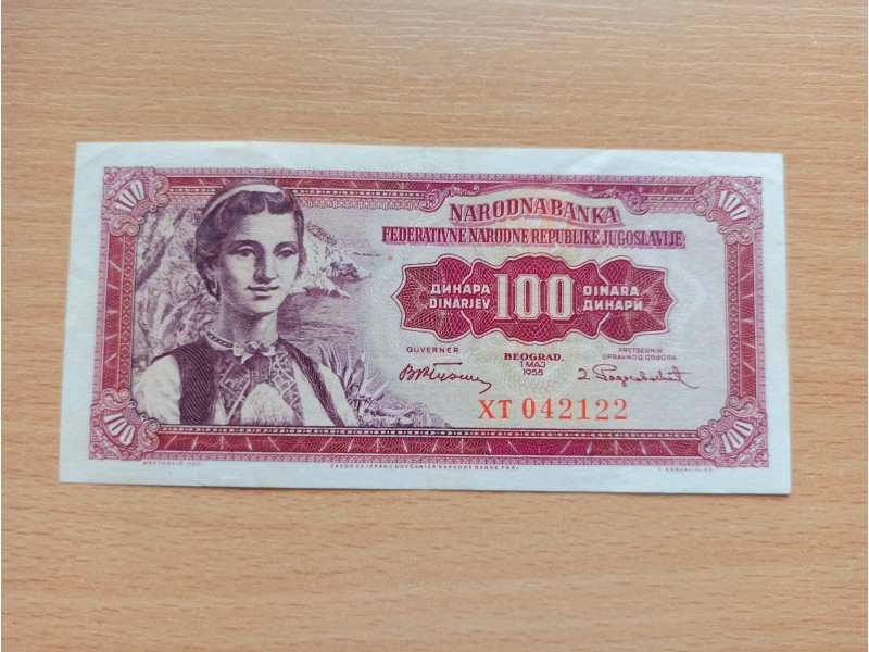 100 dinara 1955 godina