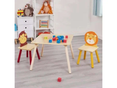 Kinder home dečiji drveni sto sa 2 stolice šareni ( TF3868-2 )