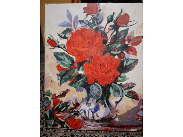 Slika na platnu 50x40 tempera -ruže