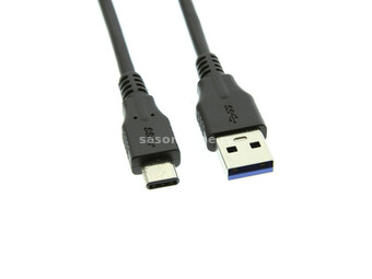 Kabl E-Green USB 3.0 A- USB 3.1 Tip C M/M 1m - crni