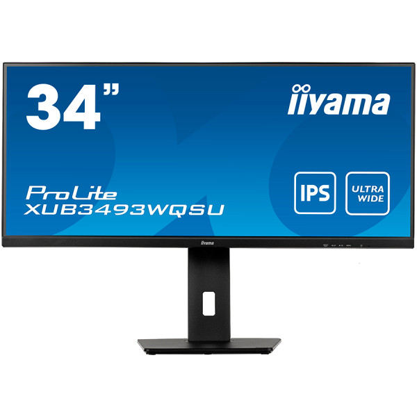 IIYAMA Monitor XUB3493WQSU-B5 34'' IPS 3440 x 1440 @75Hz 21:9, 400 cdm˛, 4ms, 1000:1, HDMI, DP, USB, height, swivel, tilt, HDCP, Speakers,