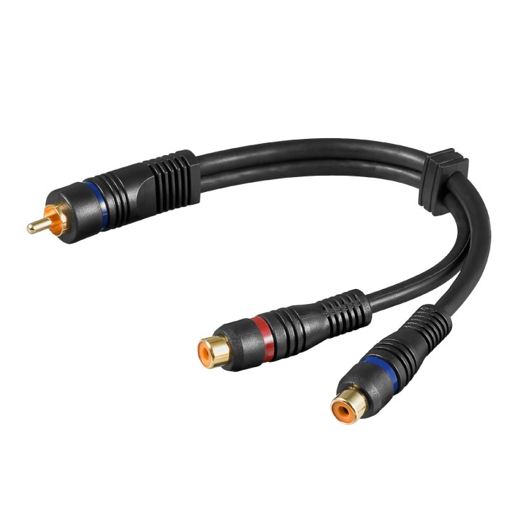 Audio adapter RCA muški na 2 x RCA ženski A6-OFC/Y - dužina 20cm